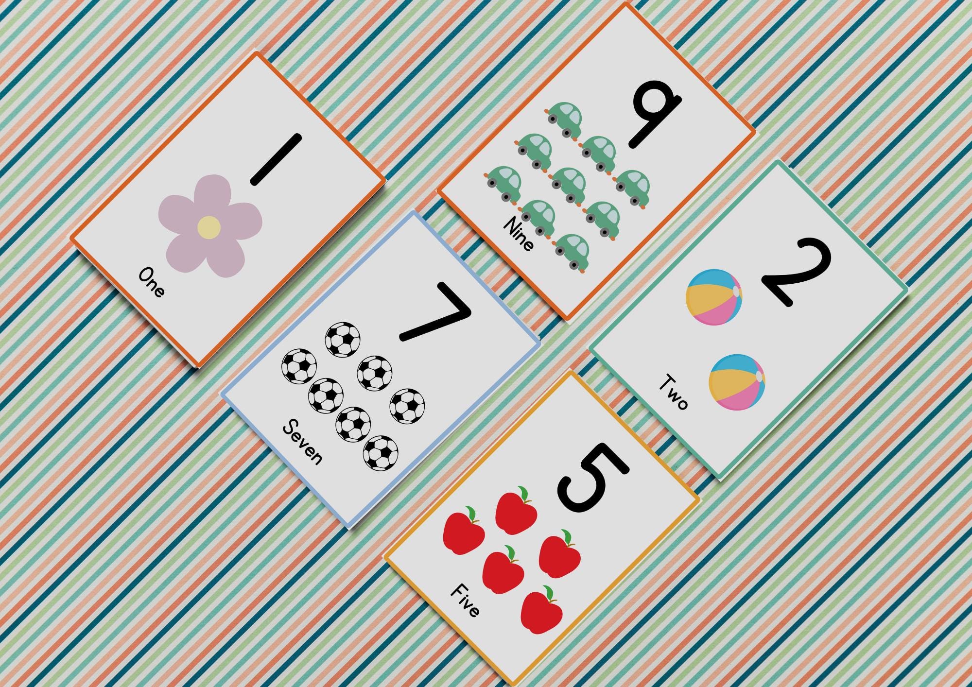 Number Flashcards 1-10 With Images - Montessori Materials for Kids ...