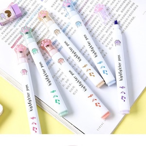 Cat Paws and Cat Face 6 Highlighters Set | Kitty Highlighter Pens ...