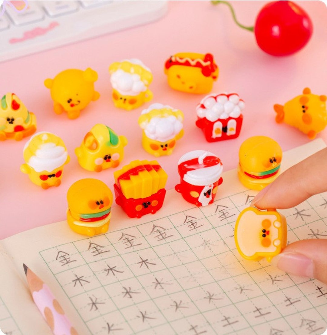 7 Pcs Cute Fast Food Erasers Set | Burger, Hotdog, Fries, Pizza Erasers ...
