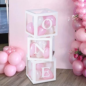 First Birthday Party With ONE Letters Boxes, Baby Birthday Decorations ...