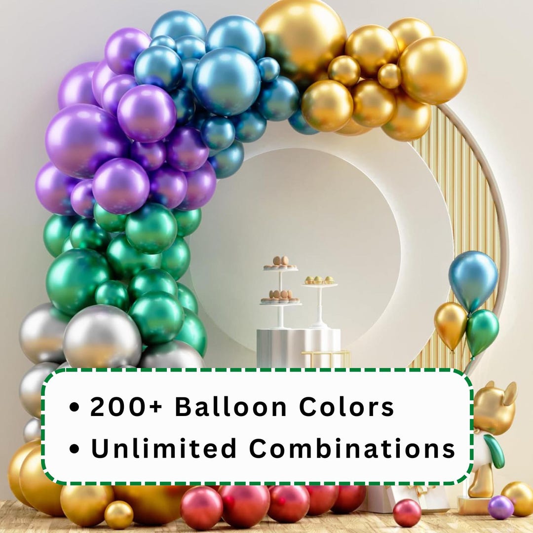 Balloon Garland Set - 84 Balloons - Pastel Metallic Retro Vintage ...
