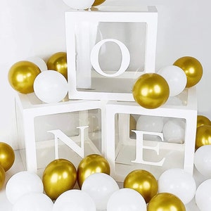 First Birthday Party With ONE Letters Boxes, Baby Birthday Decorations ...