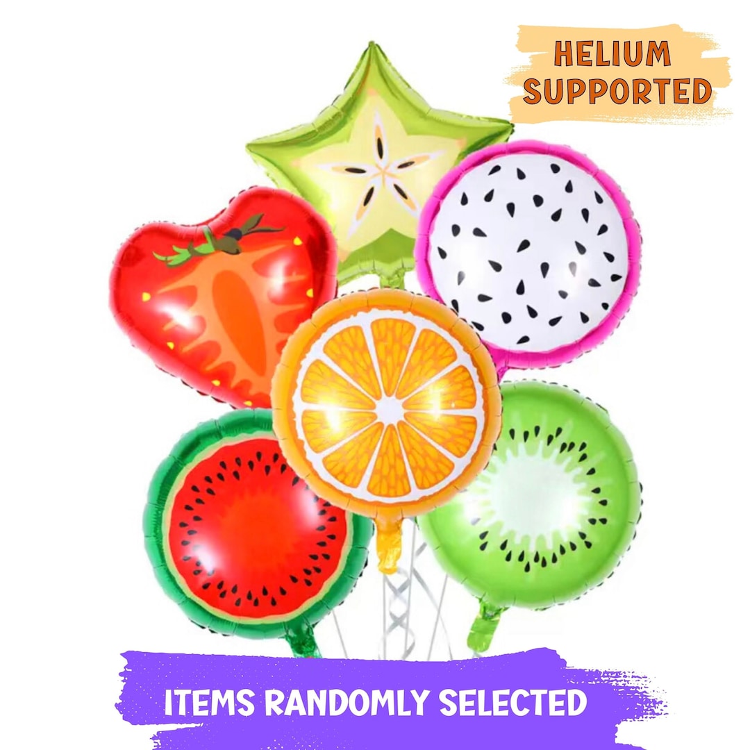 Summer Fruit Balloons - 6 Fruits Balloons for Tutti Fruity Theme Party ...