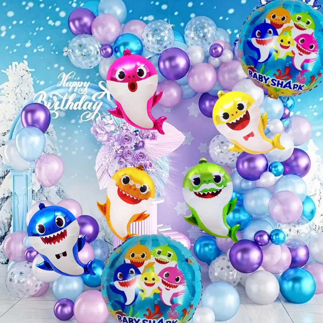 Baby Shark Balloon DIY Garland Arch Kit Custom Length Shark Family ...