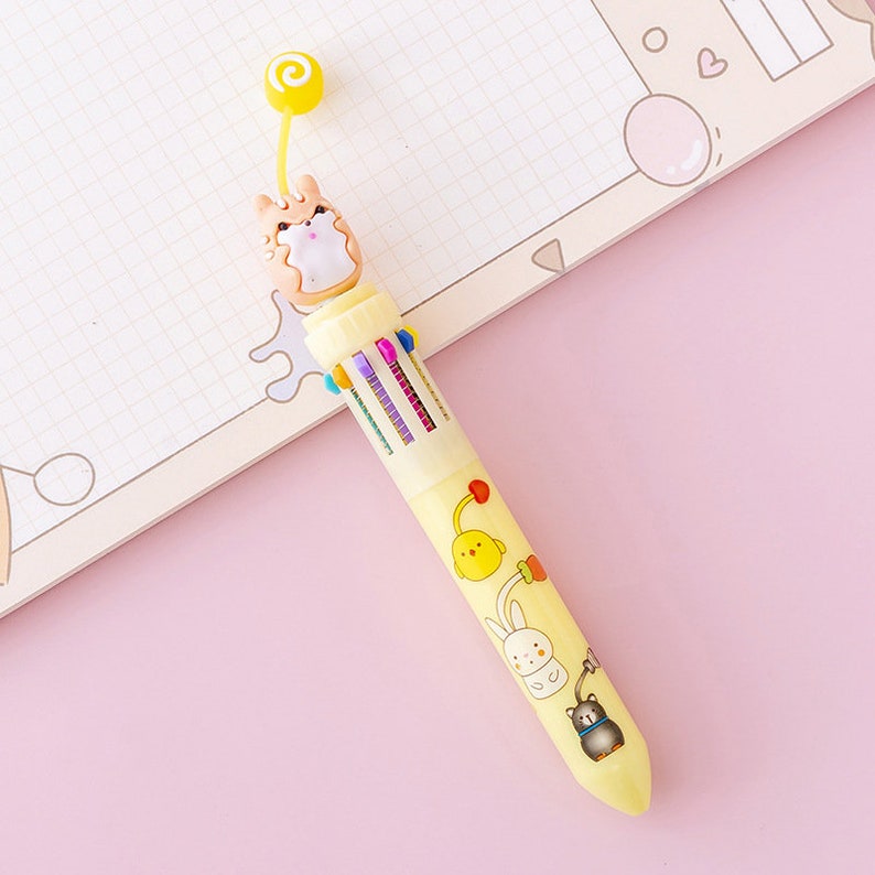 Cute Animal Pen | Multiple Color Ink Pen | Rabbit Raccoon, Hamster ...