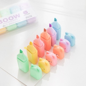 Bear Highlighter 6 Pens Set | Cute Bear Pens for School | Adorable ...