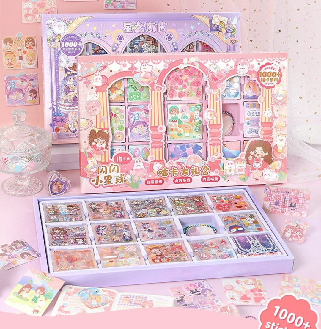 1000+ Stickers Deluxe Set 11"x17" 345 Stickers Sheets Set | Pink and ...