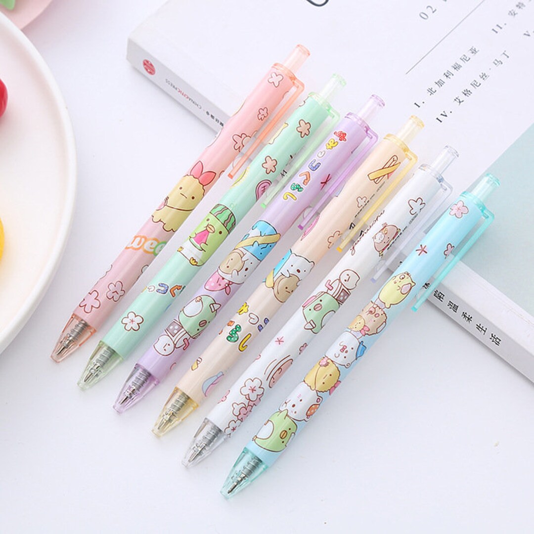 6 Pcs Kawaii Black Ink Gel Pens, Back to School Pen for Kids ...