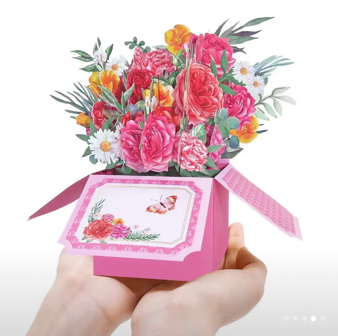 Flower Pop up Card 3D Cards Greeting Card Thank You Cards Valentines ...