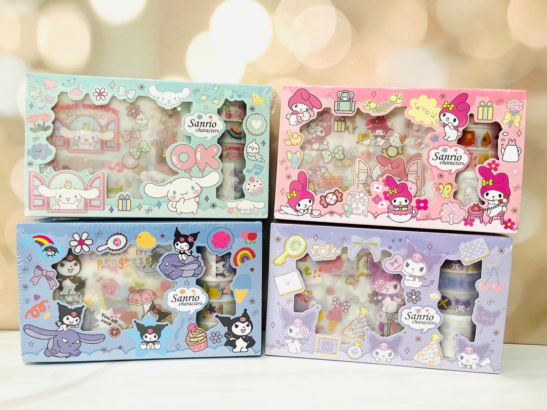 Sanrio Stickers and Washi Rolls Box - Kuromi, Cinnamoroll, and My ...