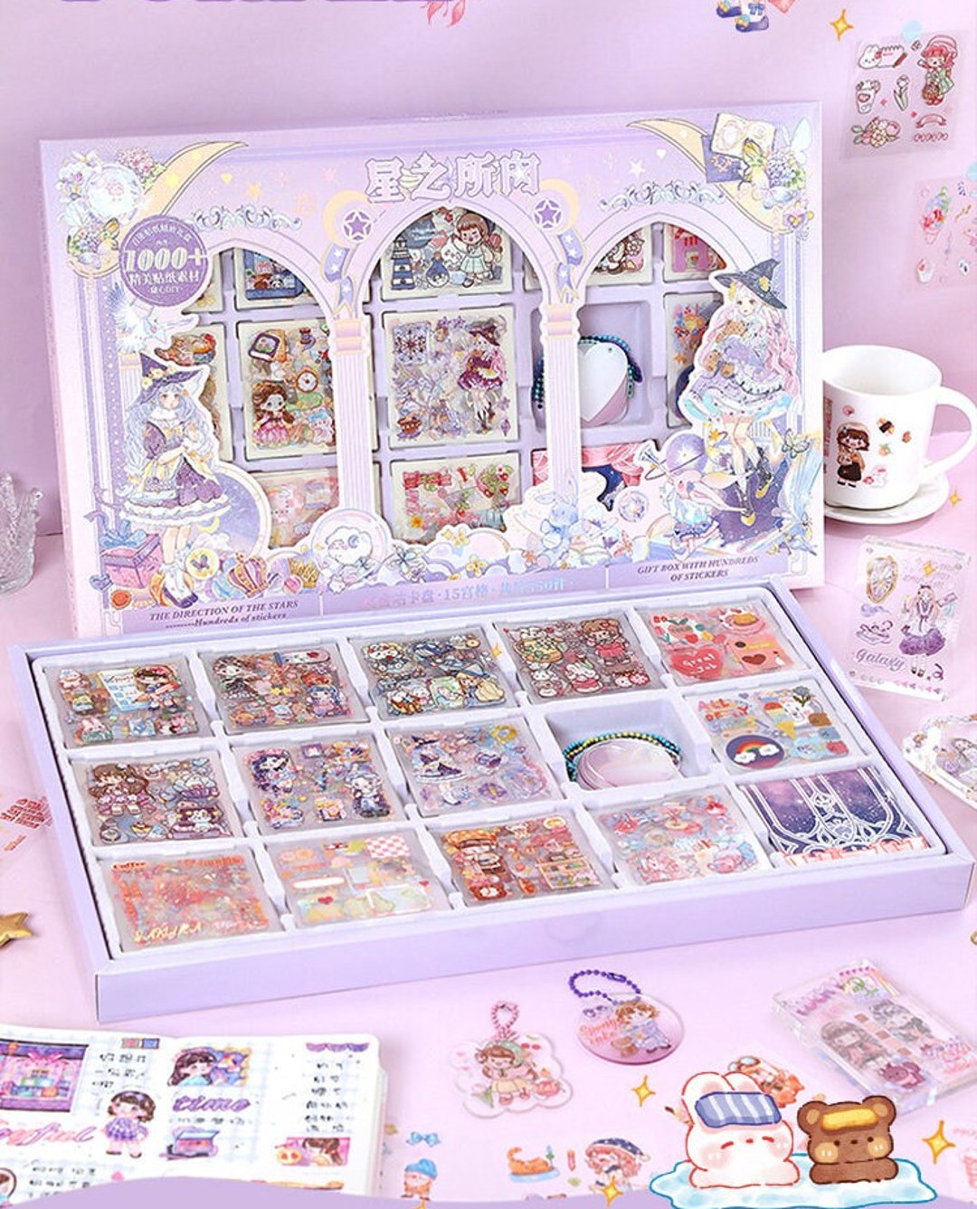 1000+ Stickers Deluxe Set 11"x17" 345 Stickers Sheets Set | Pink and ...