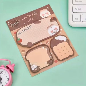 Cute Cartoon Animal Sticky Notes | Bear Bunny Sticky Notes | Note Pad ...