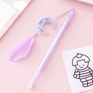 Moon Pen | Kawaii Pink Light Blue White Purple Pen | Stationery Pen ...