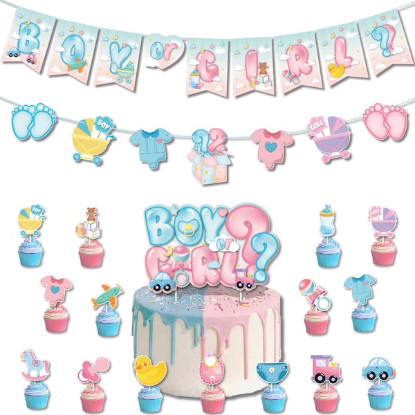 Gender Reveal Banner - Etsy
