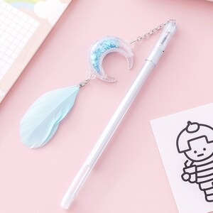 Moon Pen | Kawaii Pink Light Blue White Purple Pen | Stationery Pen ...