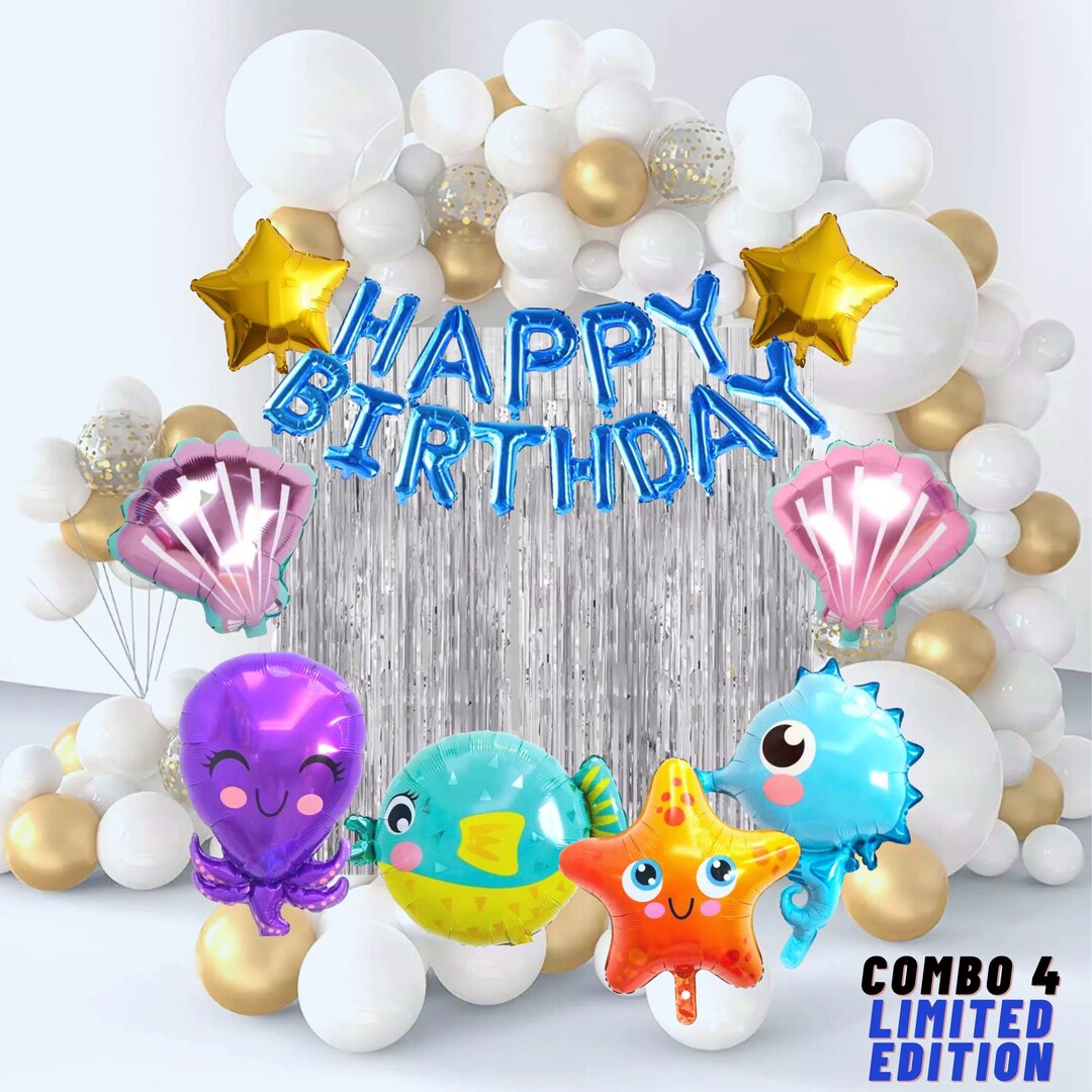 Under the Sea Themed Balloon Garland DIY Kit - 117+ Pcs - Deep Sea ...