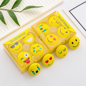 4 Cute Fun Emoji Face Erasers | Playful Charm to Your Stationery ...