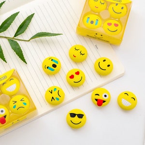 4 Cute Fun Emoji Face Erasers | Playful Charm to Your Stationery ...