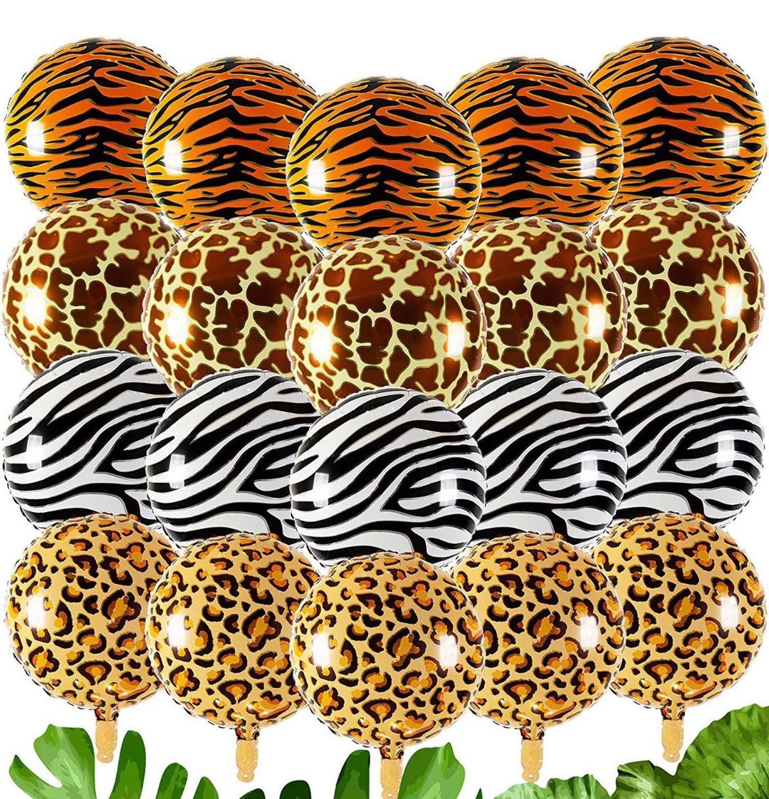 Animal Print Balloon Set 22" for Forest & Jungle Theme - 5 Balloons in ...