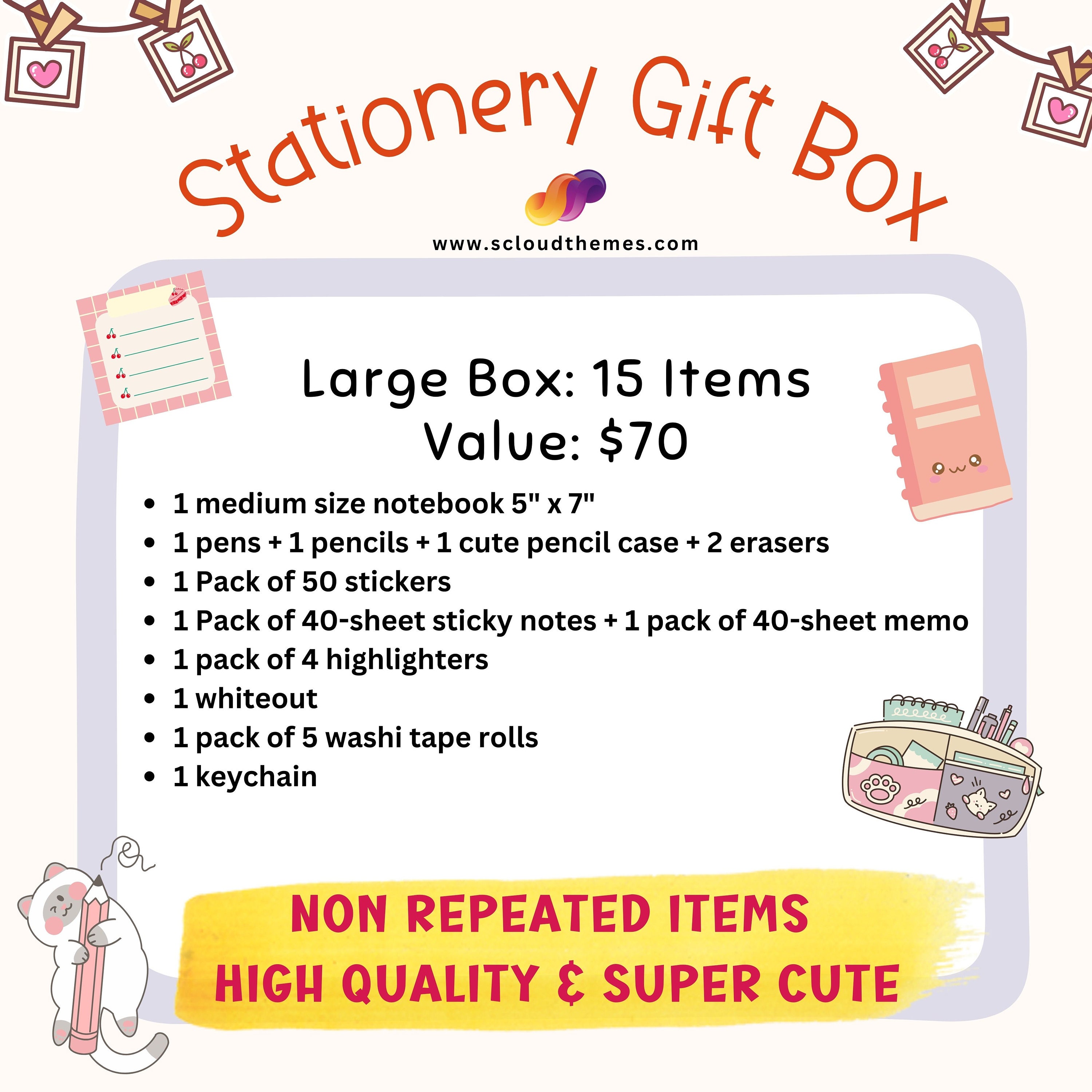 Custom Stationery Gift Box Bundle | Mystery Box of Notebooks, Washi ...