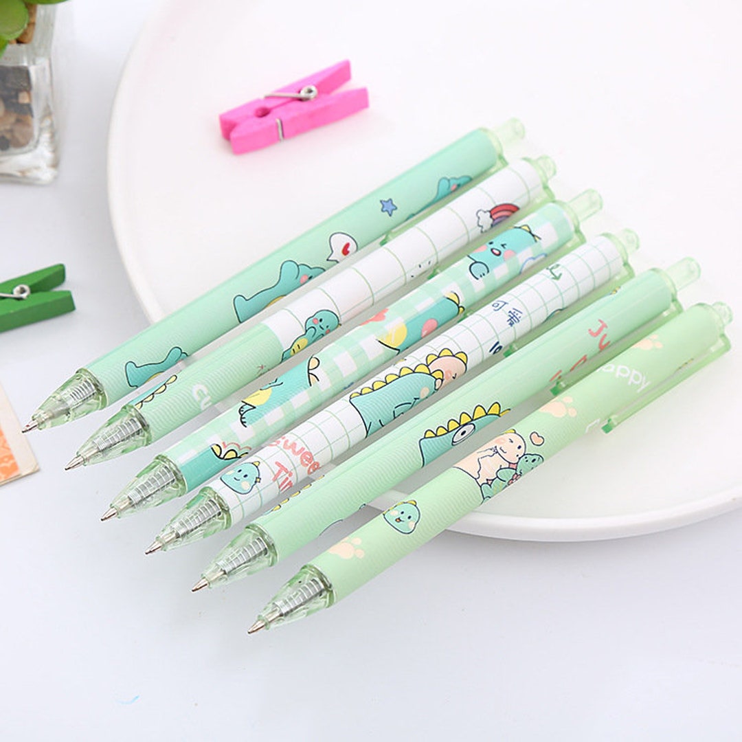 Dino Pens Set | 6 Pens Mix Styles | Kid School Supplies | Cute Dinosaur ...