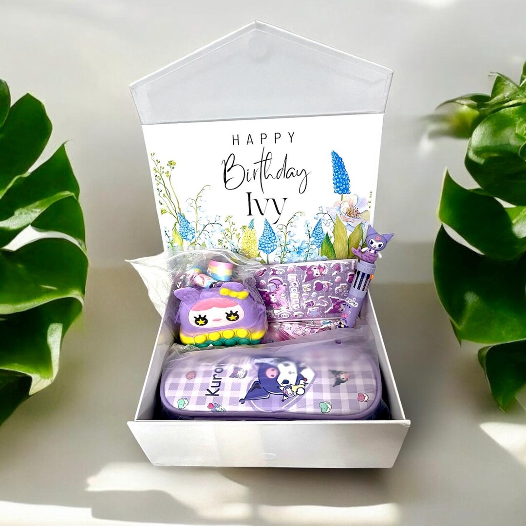 Kuromi Personalized Name Stationery Gift Box | Sanrio Stickers ...