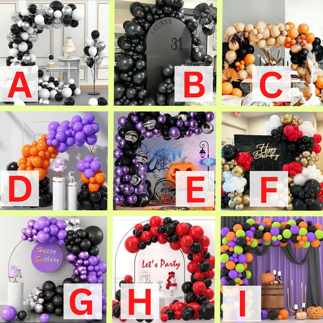 Hallloween DIY Balloon Garland Kit Vol.1 - Purple, Red, Green, Black ...