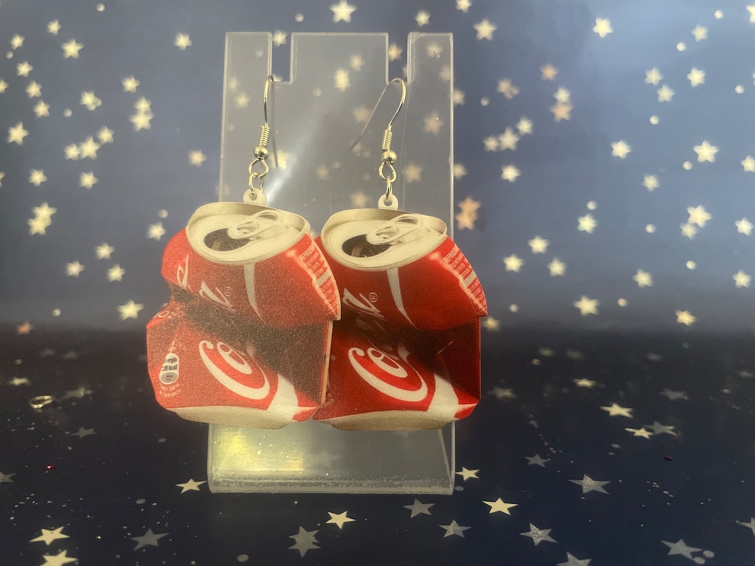 Drink Inspired stamped On Coca Cola Bottle Earrings - Etsy