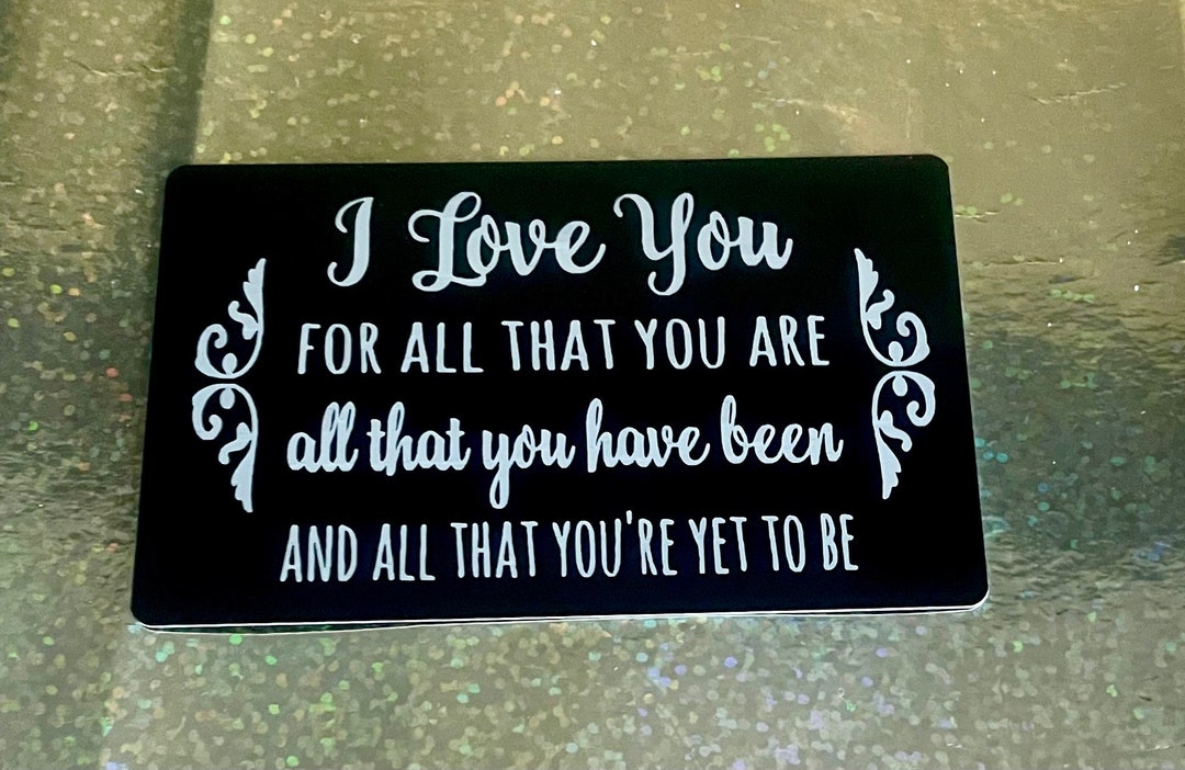 Plastic I LOVE YOU Engraved Wallet Card for Someone You Love. - Etsy