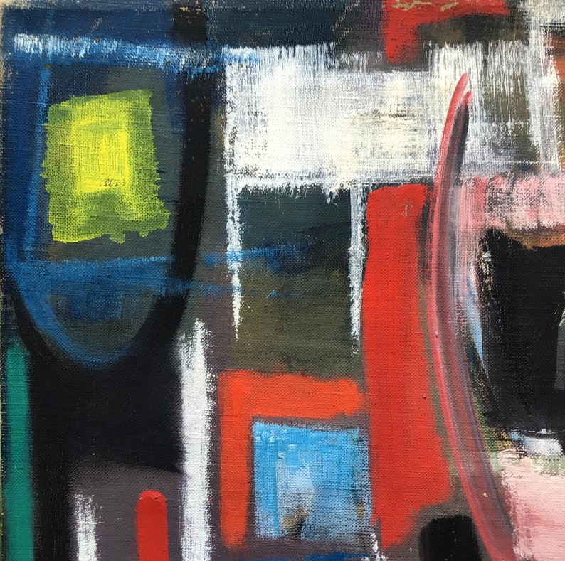 Mid Century Abstract Oil Painting - Etsy