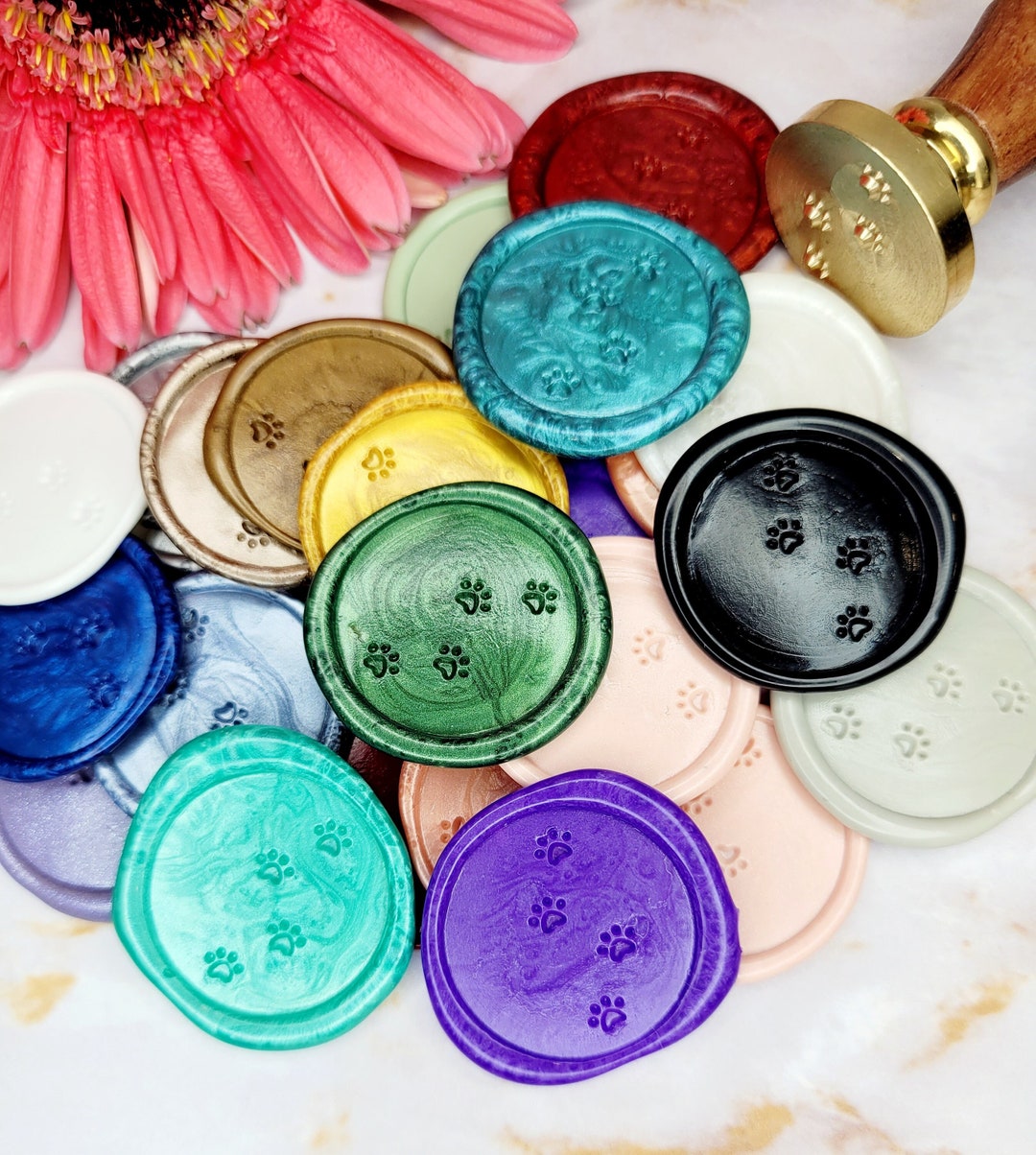 Paw Prints Self Adhesive Wax Seals, Invitation Seals, Wax Seals, Wax ...