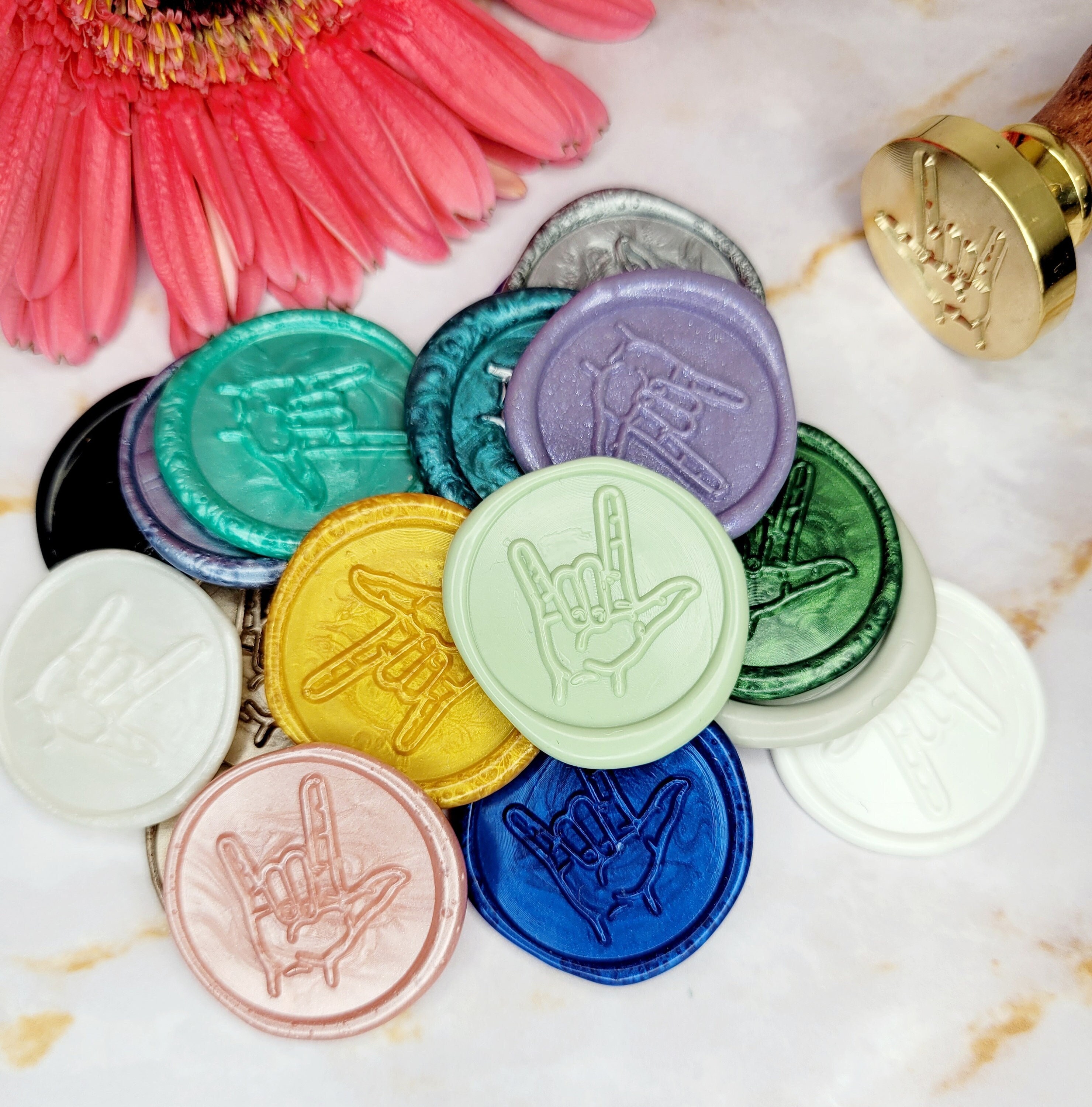 I Love You Sign Language Self Adhesive Wax Seals, Invitation Seals, Wax ...