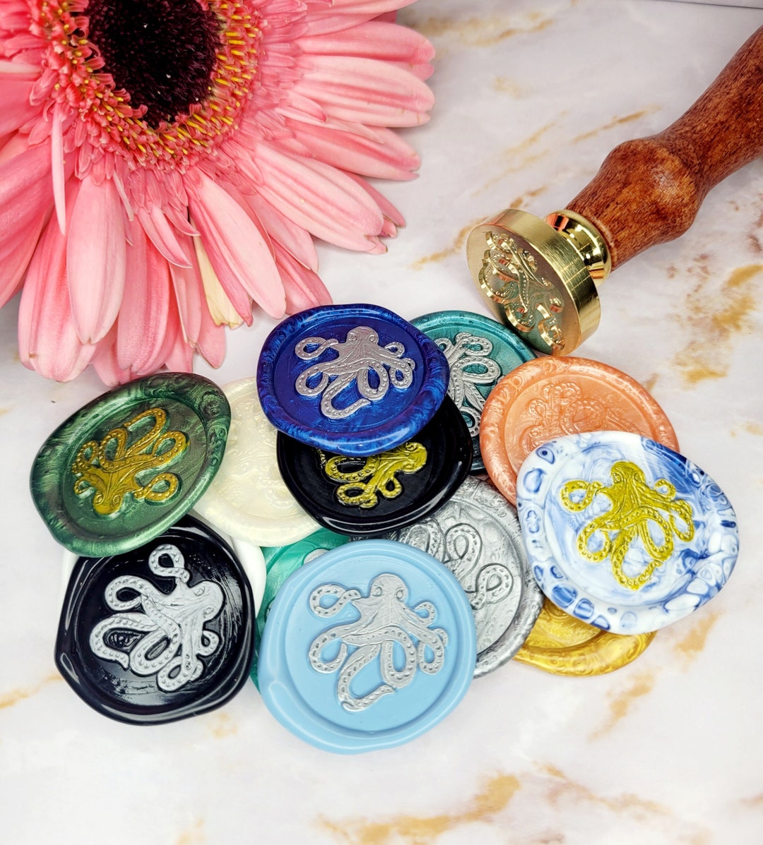 Octopus Self Adhesive Wax Seals, Invitation Seals, Wax Seals, Wax Seal ...