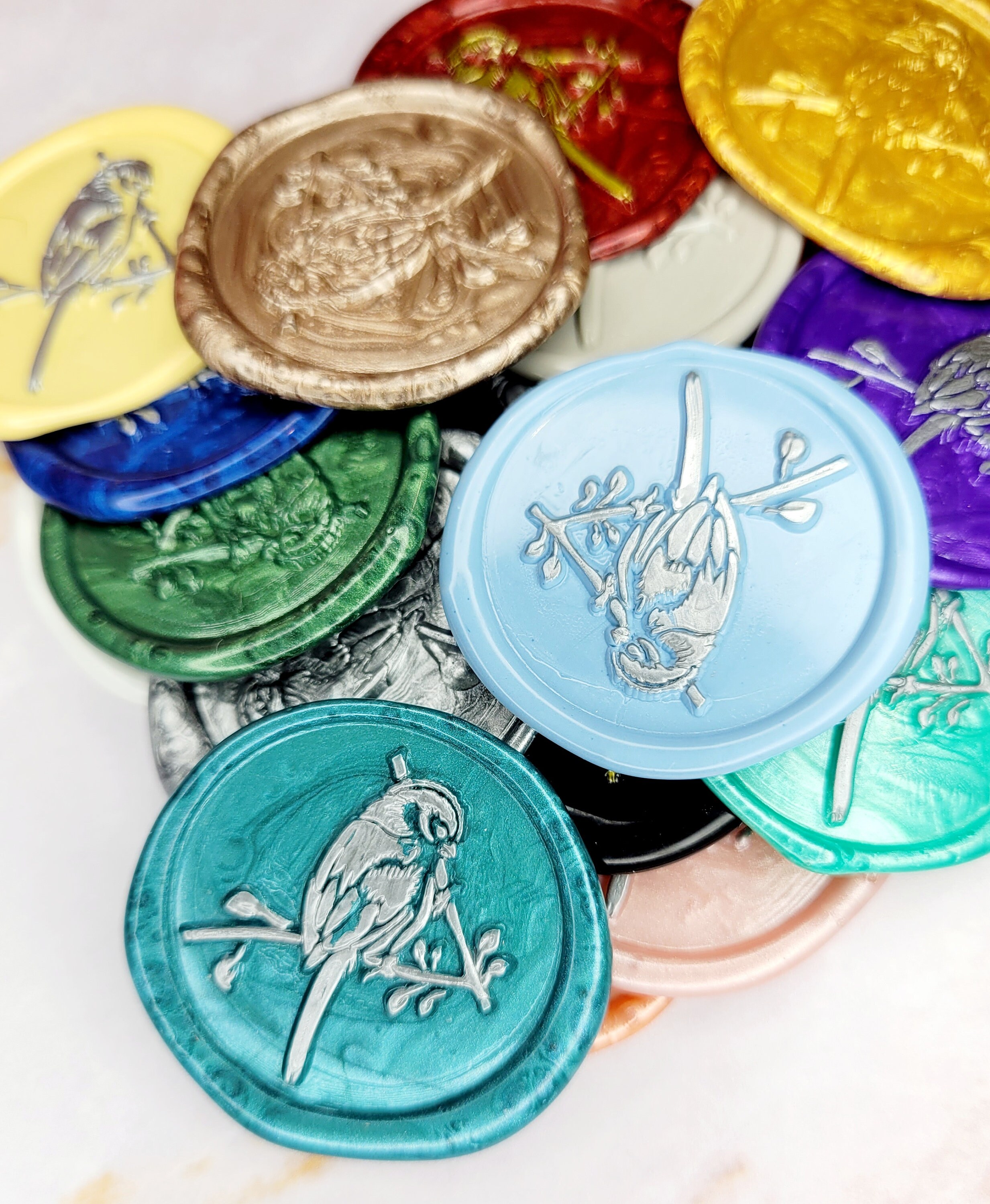Titmouse Bird Self Adhesive Wax Seals, Invitation Seals, Wax Seals, Wax ...