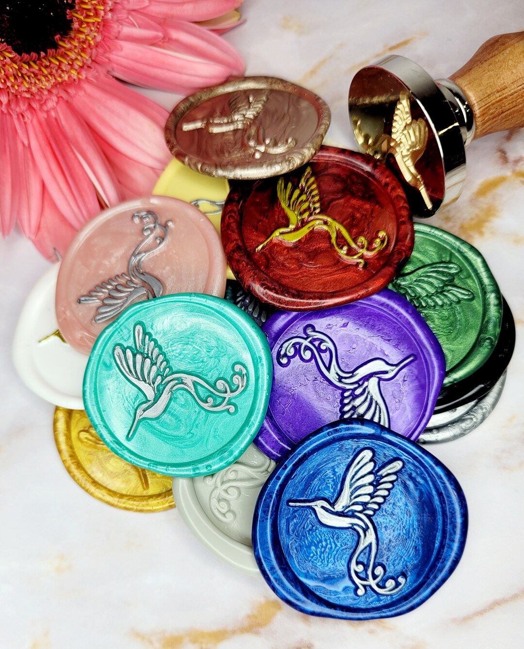 Hummingbird Self Adhesive Wax Seals, Invitation Seals, Wax Seals, Wax ...