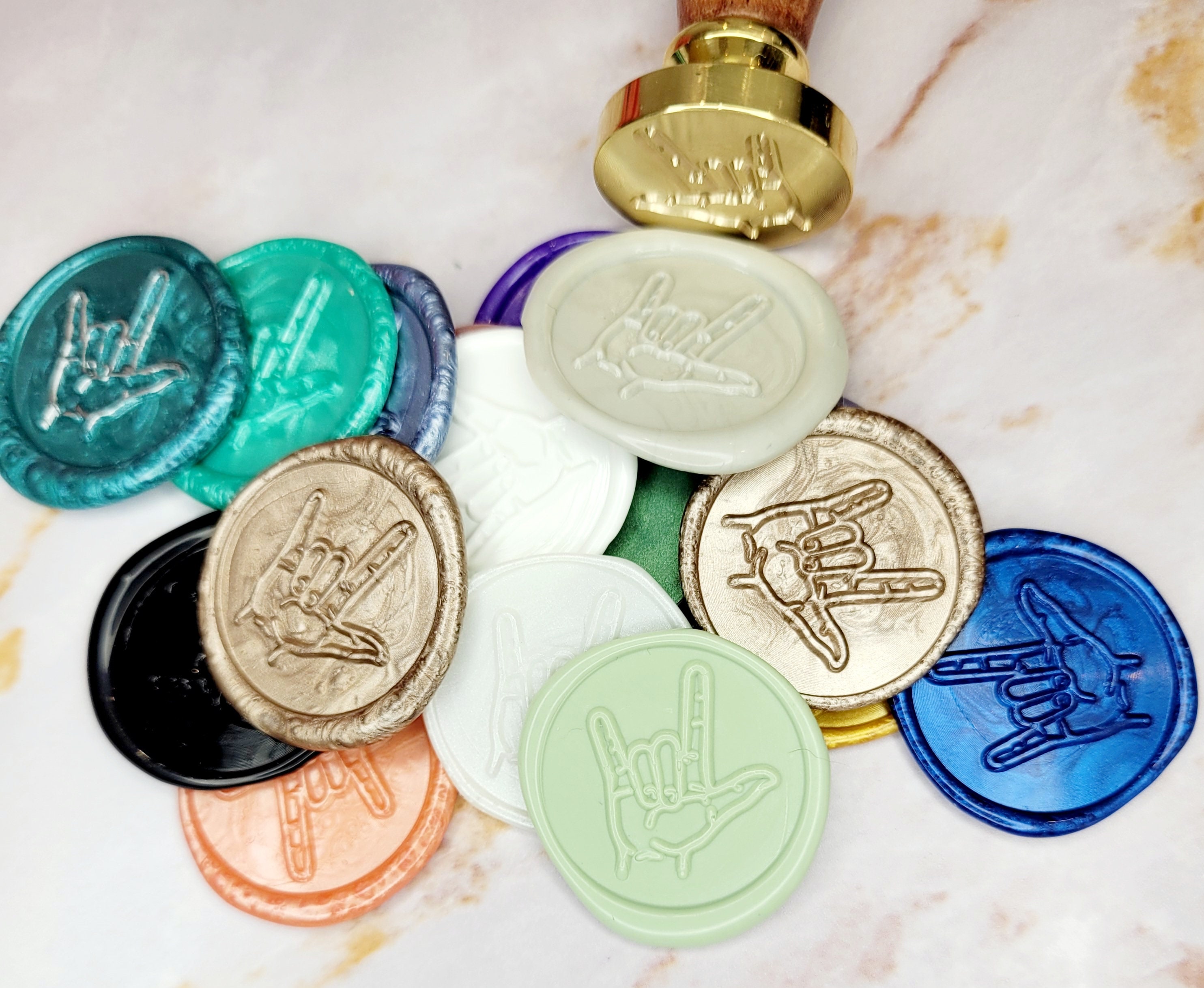 I Love You Sign Language Self Adhesive Wax Seals, Invitation Seals, Wax ...