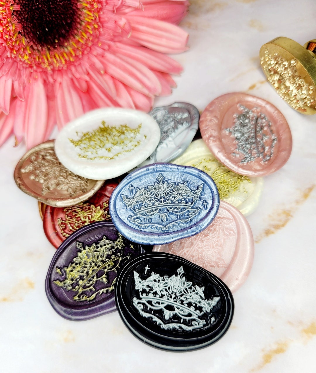 Fancy Crown Tiara Self Adhesive Wax Seals, Invitation Seals, Wax Seals ...