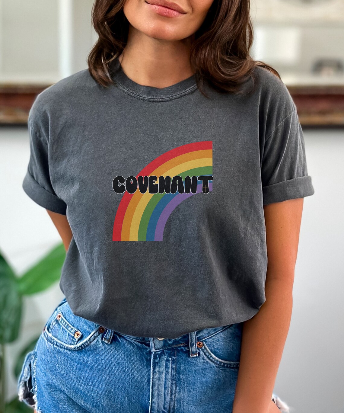 Gods Covenant, Rainbow Shirt, Christian, Faith, Jesus, Comfort Colors ...
