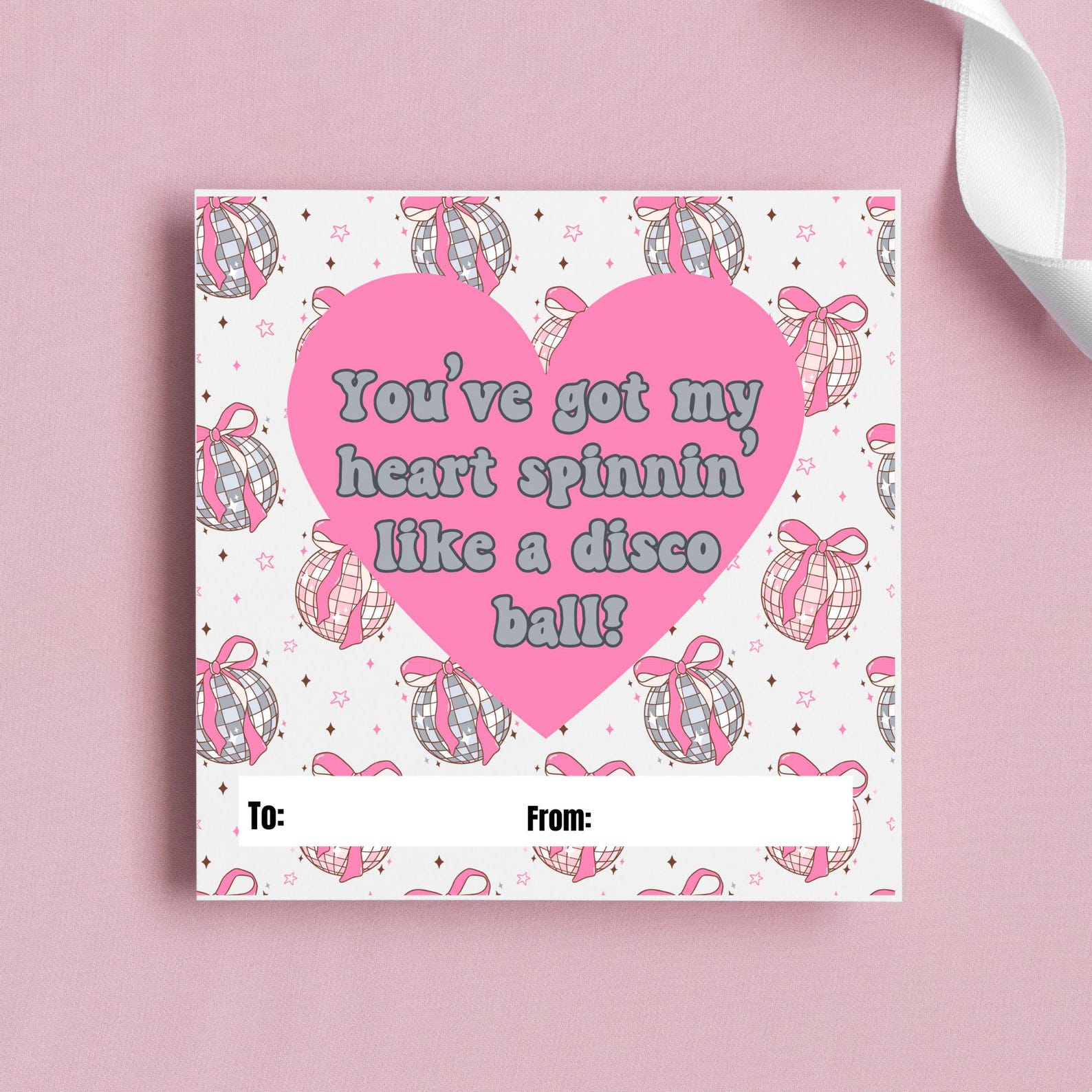 Trendy Disco Cowgirl Printable Valentine Cards 3x3 Digital Download ...