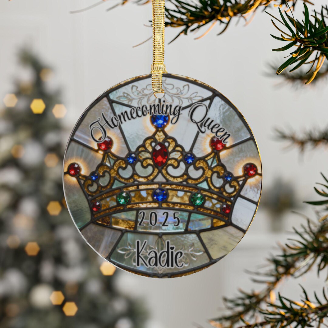 Homecoming Queen Stained Glass Effect Acrylic Ornament, HOCO, Prom ...