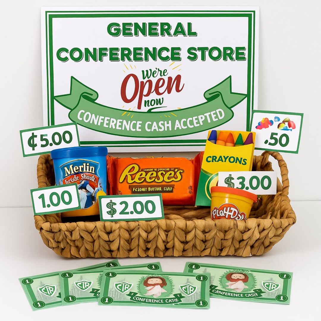 General Conference Store Kit: Cash, Price Tags, & Open Sign (printable ...
