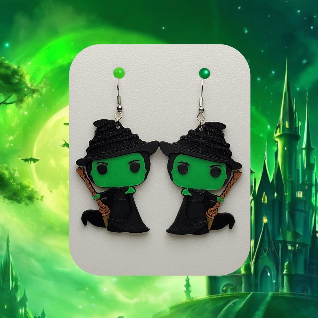Wicked Elphaba Earrings for Wicked Fans Witch Earrings for Elphaba Fans ...
