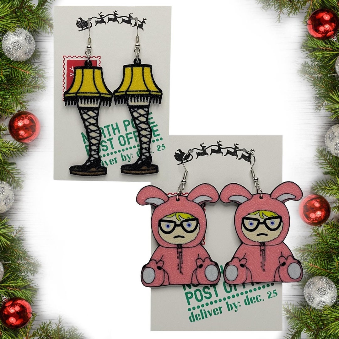 Leg Lamp and Ralphie Bunny Earring for A Christmas Story Fans Holiday ...