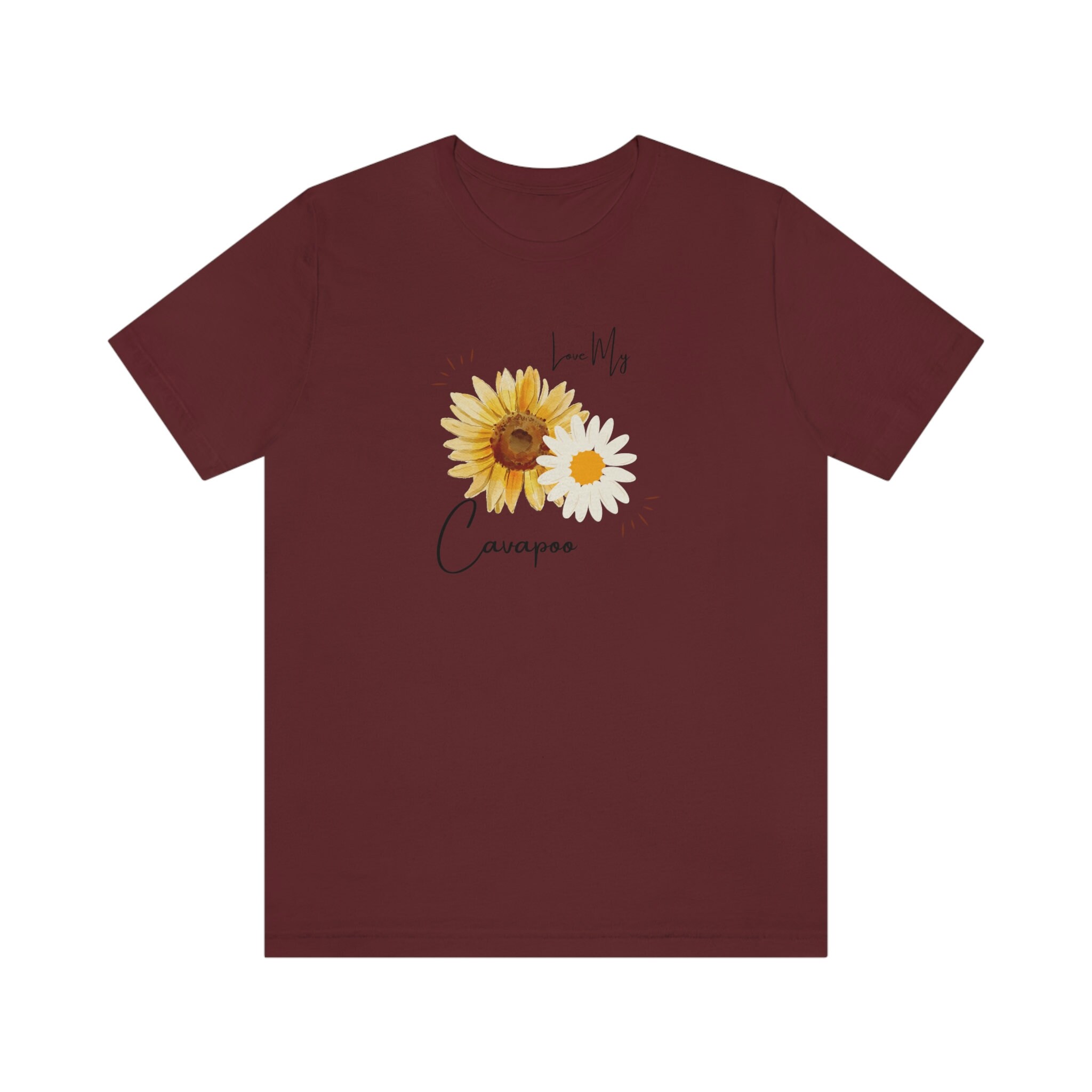 Cavapoo Dog T-shirt With Springtime Daisy Flowers, Doodle Dog Mom ...
