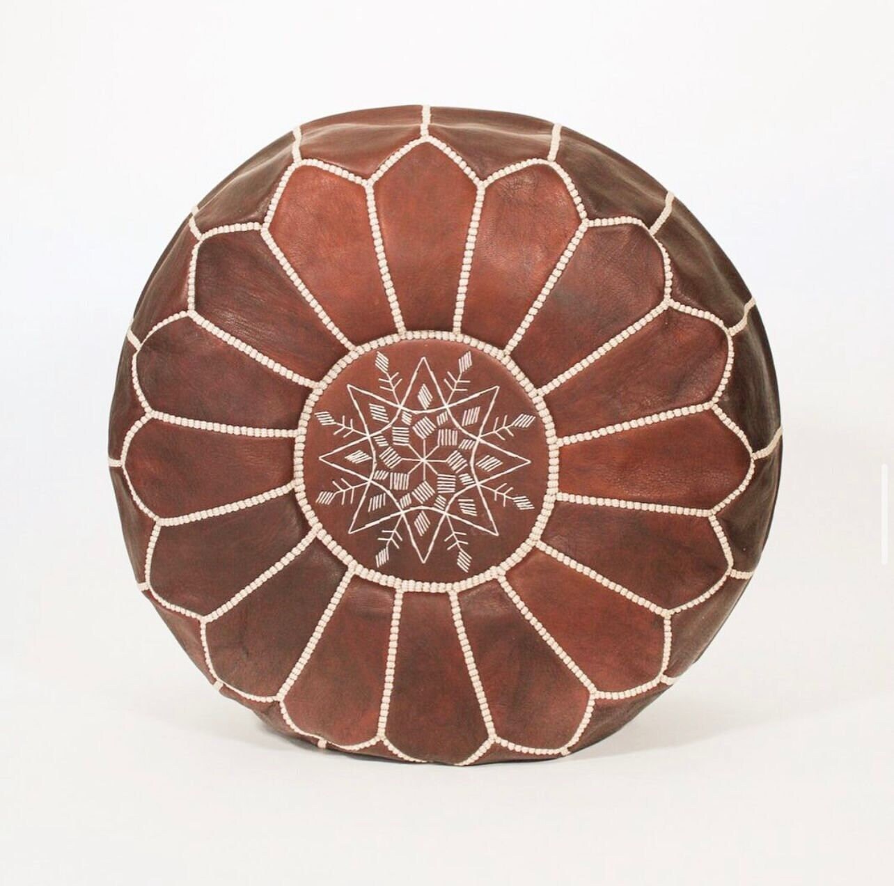Moroccan Leather Pouf Pouf Moroccan Ottoman Pouf Brown Moroccan Pouf