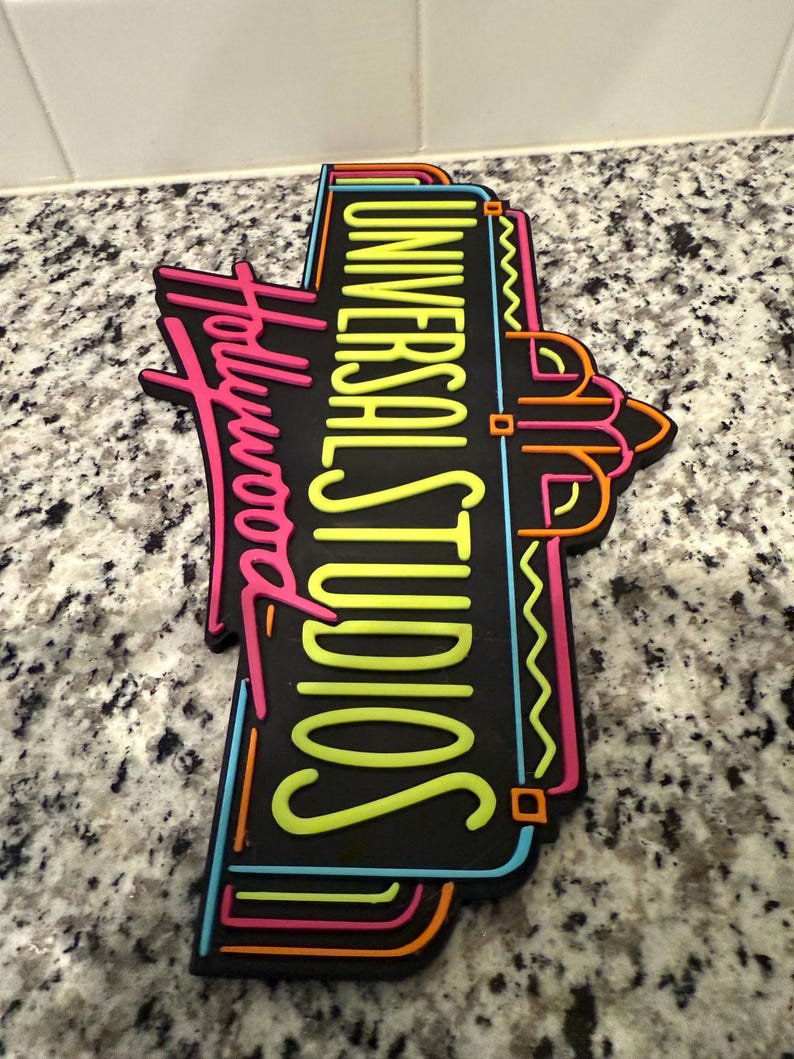 Universal Studios Hollywood California Sign Retro Theme Park 3D Printed ...