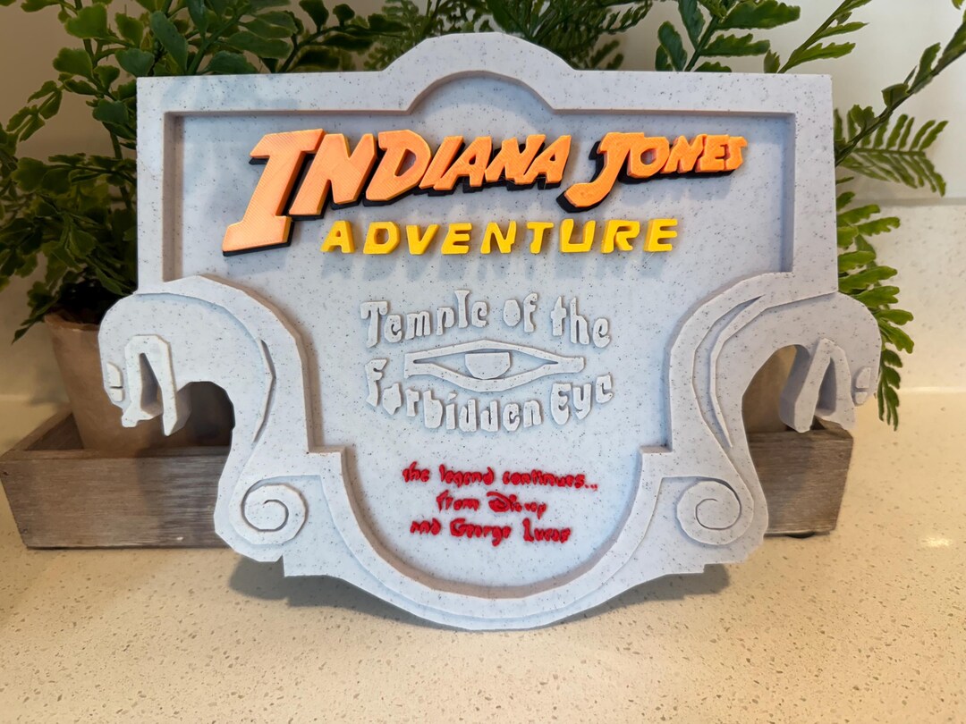 Indiana Jones Adventure Wall Sign Display Ride Disneyland Park 3D ...