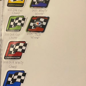 NASCAR Winner Stickers - Etsy