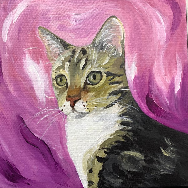 Hand Painted Cat - Etsy