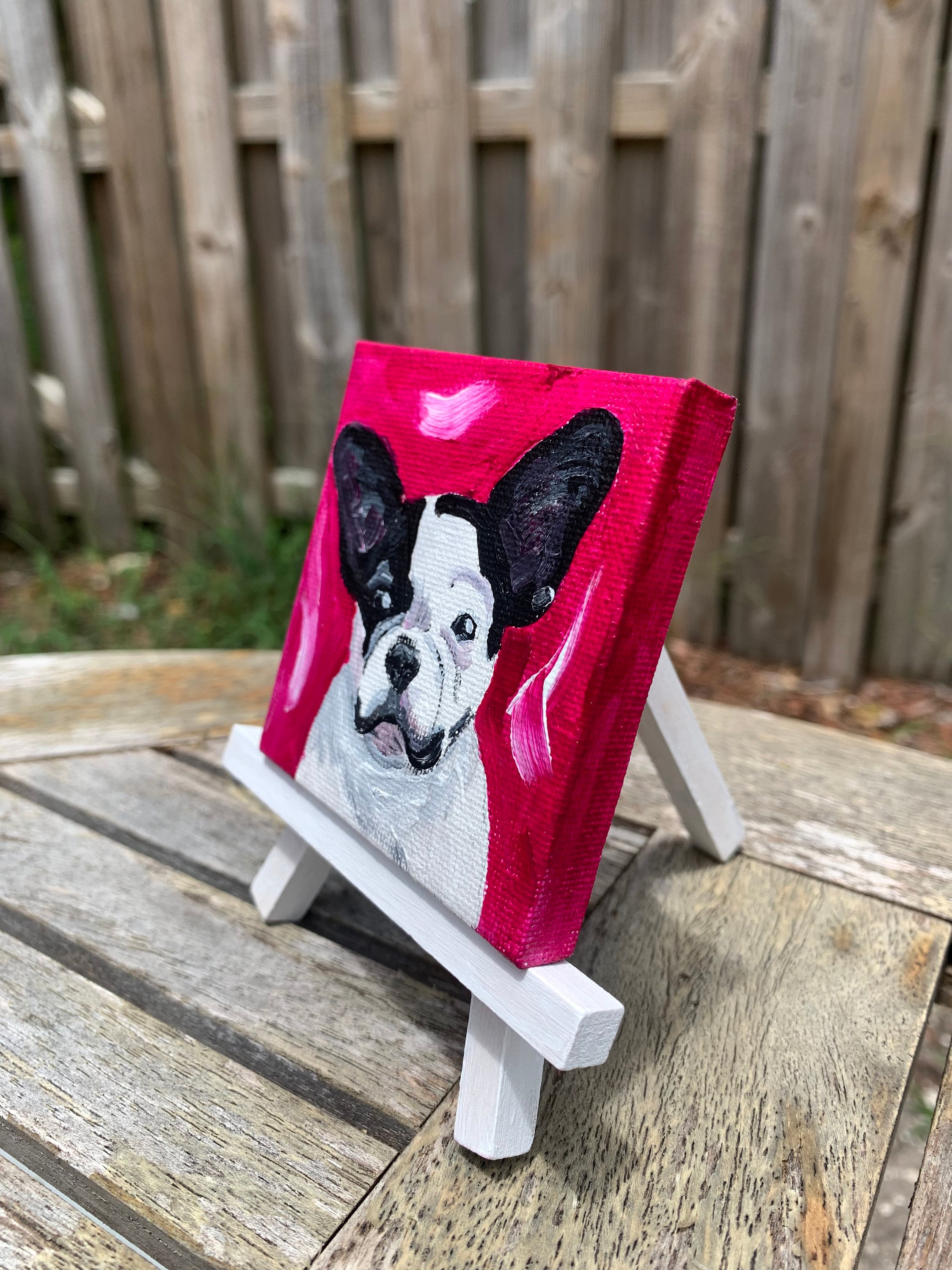 Mini Pet Portrait, Personalized Pet Painting Dog Lover Gift Mini Magnet ...